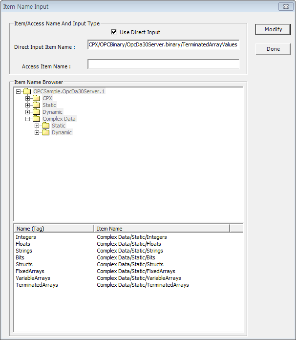 Modifying an OPC Item Properties