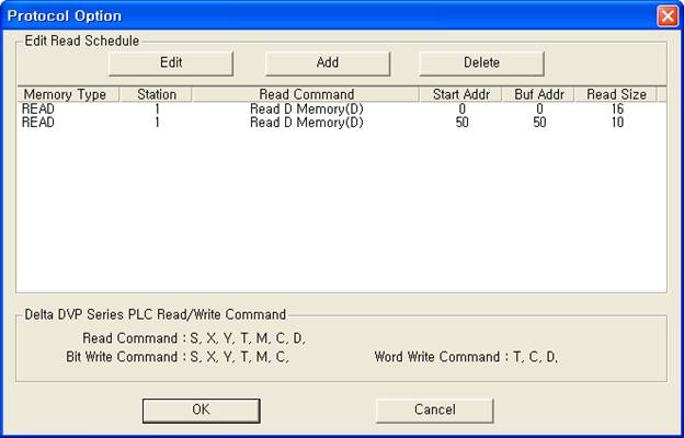 Delta PLC communication driver DVP Series